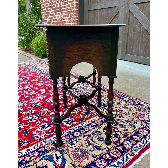 Antique English Table Hall Entry Console Sofa Table Oak William & Mary ...