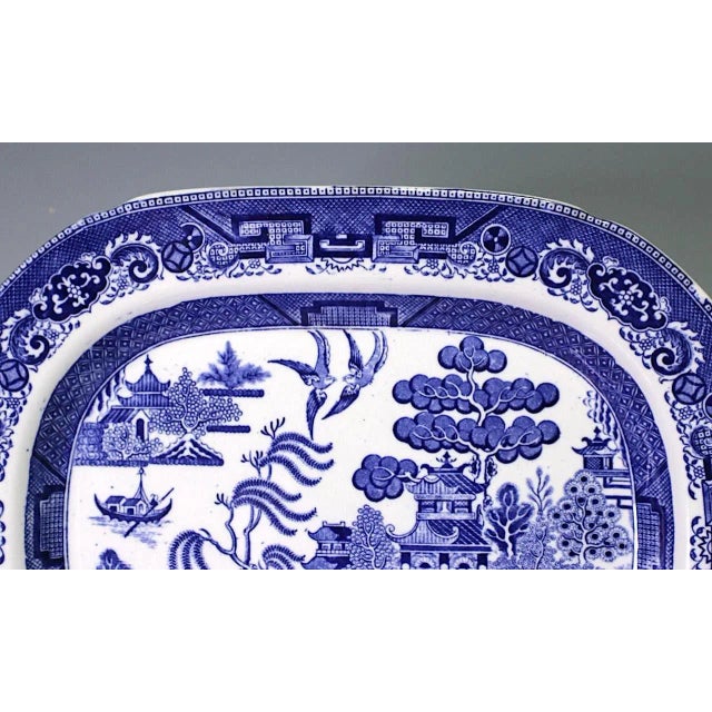 Antique 19th Century William Ridgeway Blue & White Willow Pattern ...
