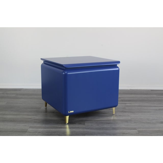 Vintage Rougier Blue Side Tables, a Pair | Chairish