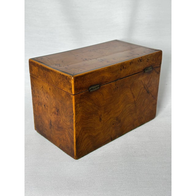 Circa 1790 Antique Sheraton Tea Caddy, Double Compartment Burr Elm ...