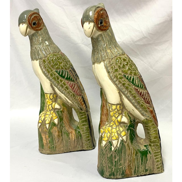 Vintage Edwardian Style Mexican Pottery Parrots by Tamsan Designs- a ...