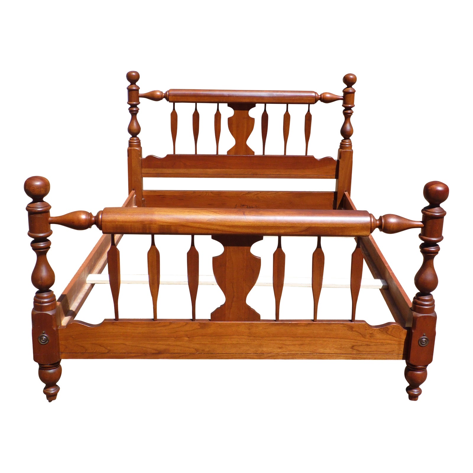 Vintage Harden Furniture Double Full Size Solid Cherry Cannonball Bed ...