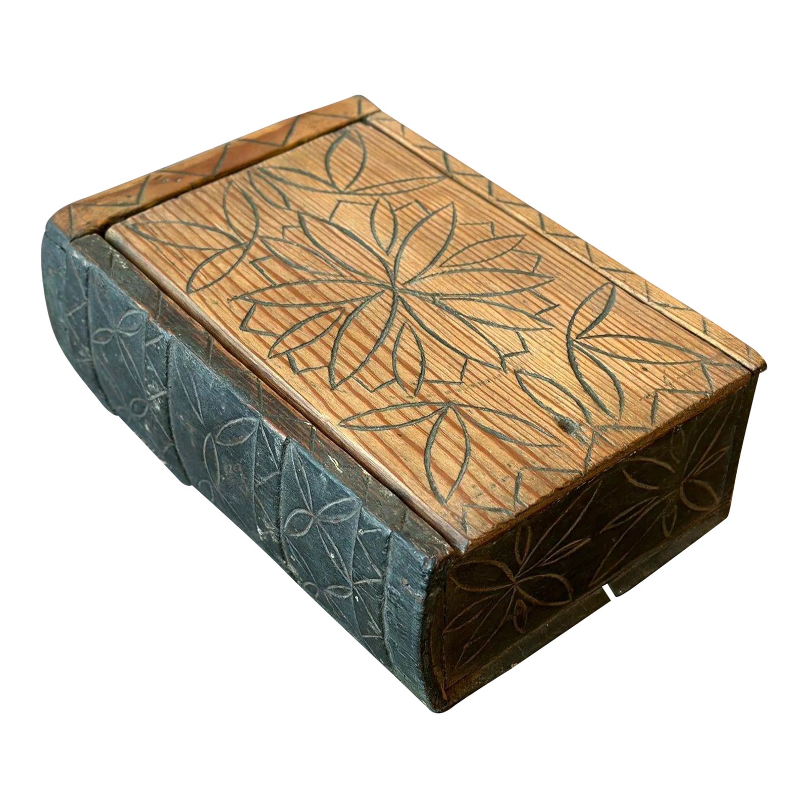 Antique Pennsylvania Dutch Trompe l'Oeil Book Box, Circa 1793 | Chairish