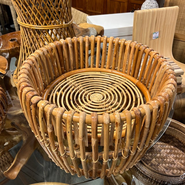 Extra Large Rattan Planter | Chairish
