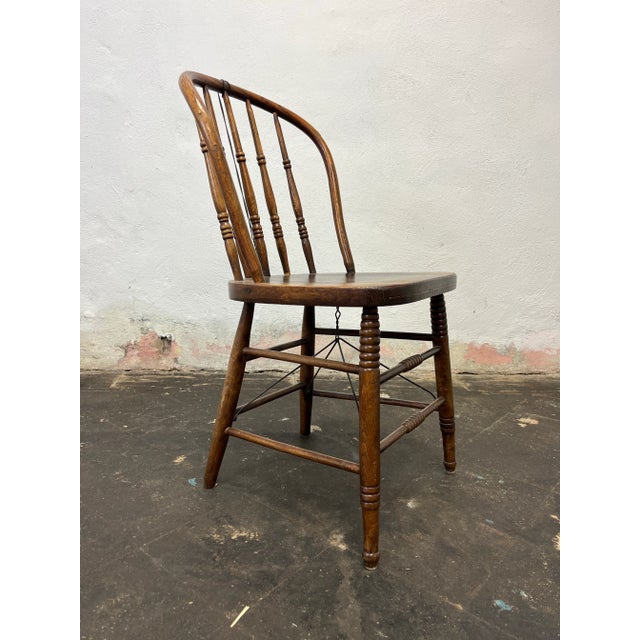 Spindle Back Chair Wire Support Antique | Chairish