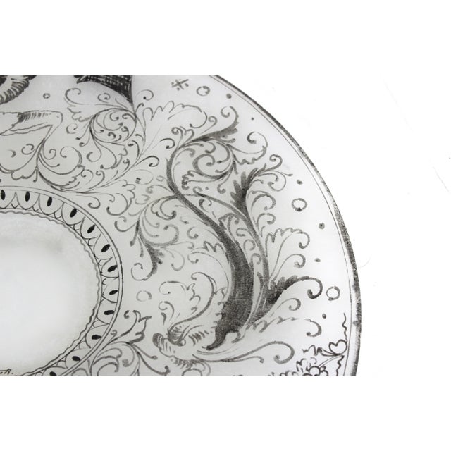 Italian Renaissance Revival Style Painted Glass Charger Plate | Chairish