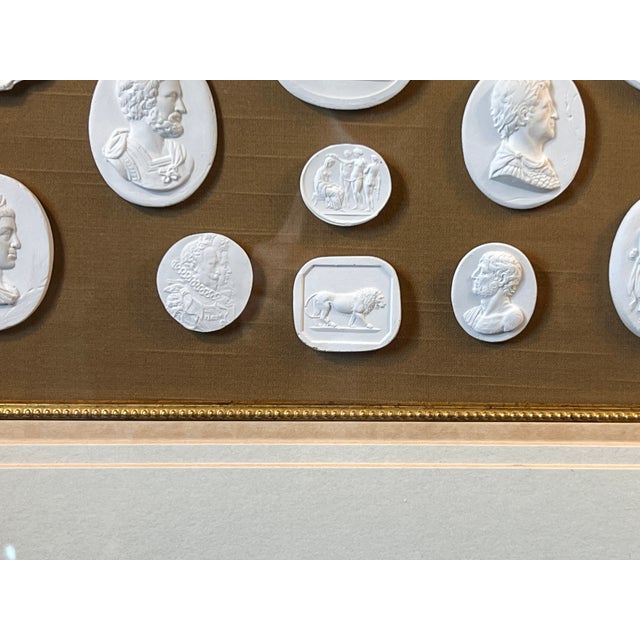 Neoclassical Grand Tour Revival Plaster Cast Intaglio Arrangement in ...