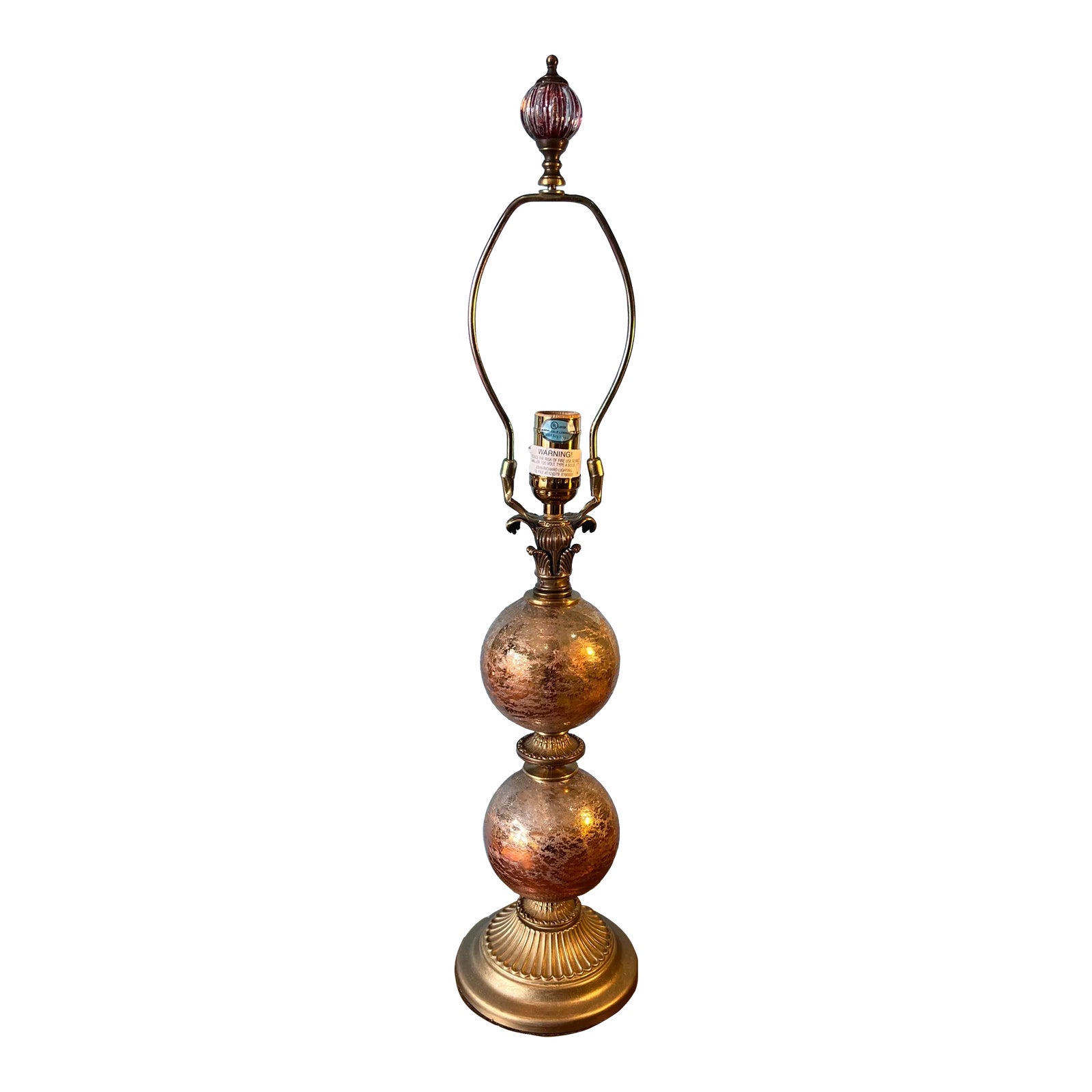 John Richard Copper Glass Orb Table Lamp | Chairish