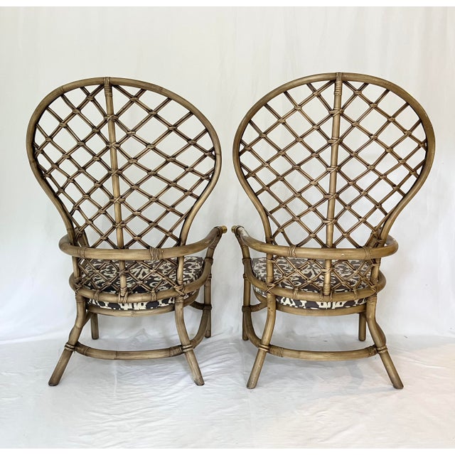 Vintage Ficks Reed Fan Back Peacock Rattan Chairs- a Pair | Chairish