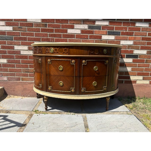 17th Century Antique Mahogany Demilune Commode | Chairish