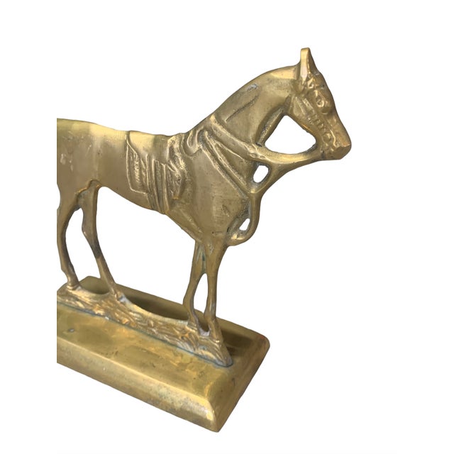 Vintage Brass Decorative Horse on Stand | Chairish