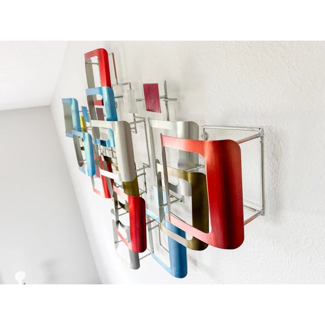 Retro Modo Metal Wall Sculpture Art by JasonW Studios Signed | Chairish