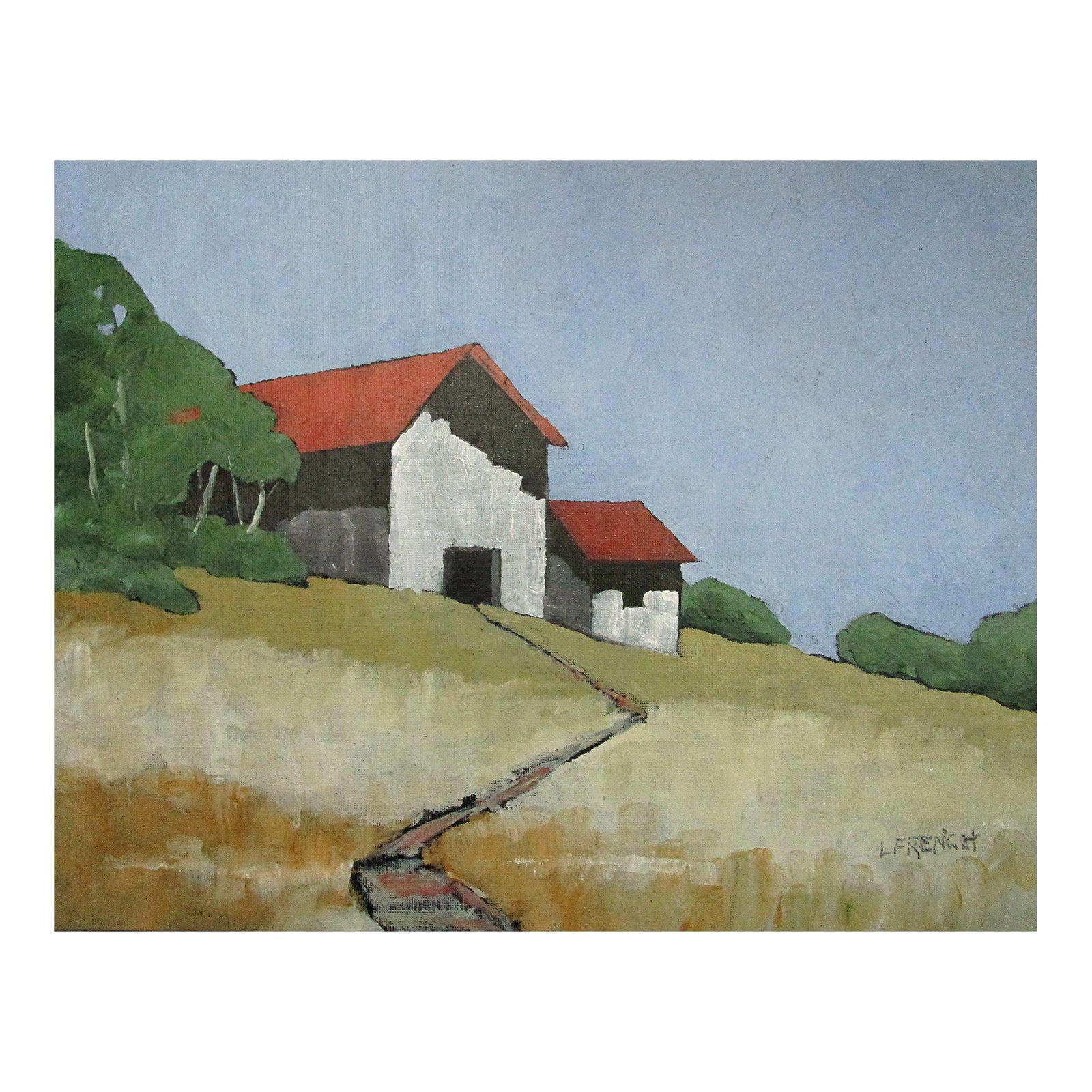 Sonora White Barn Art Lynne French California Landscape Oil Painting ...