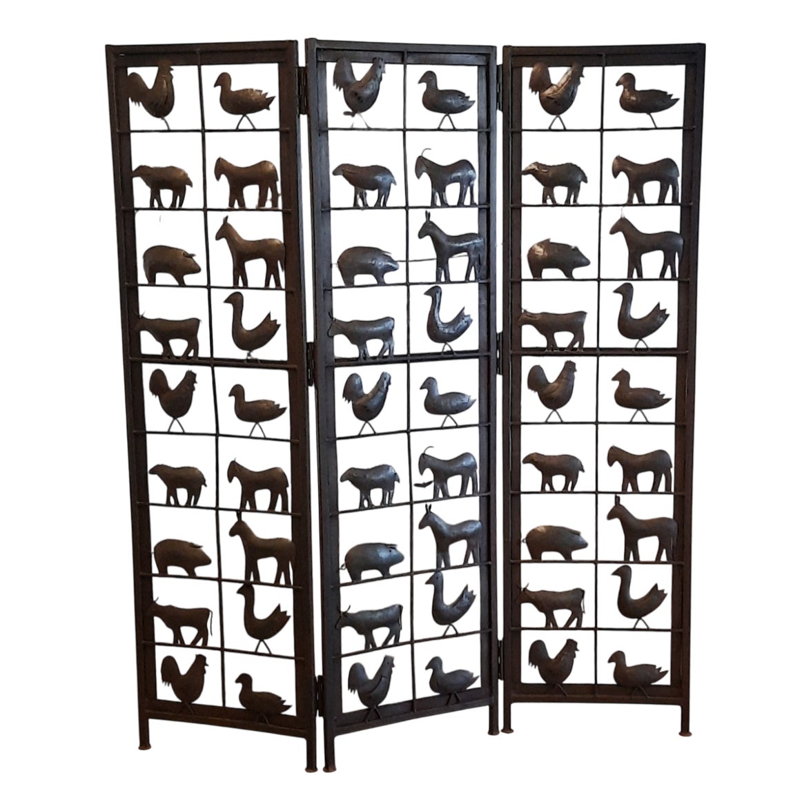 Vintage Metal Room Divider with Farm Animals, 1970s-1980s | Chairish