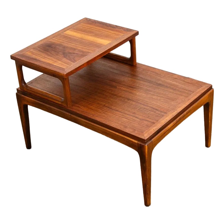 Mid Century Modern Nightstand End Side Table Lane Step Up Walnut ...