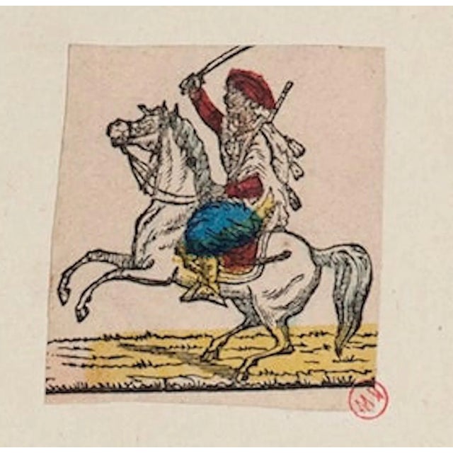 Unknown - Arab Knight - Original Hand-color Etching on Paper - 18th ...