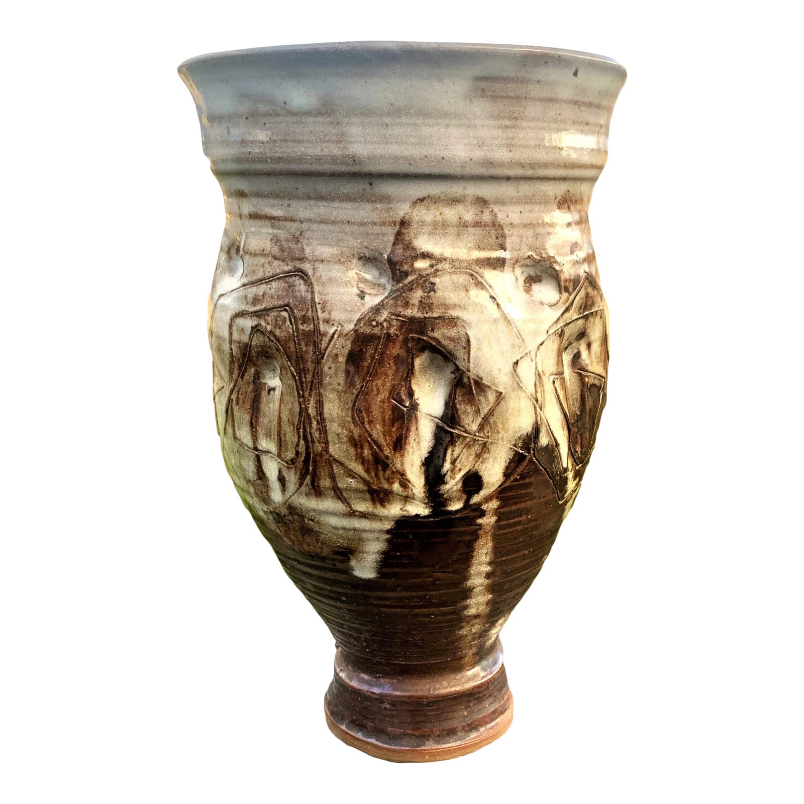 Vintage Studio Pottery Brutalist Urn/Vase | Chairish