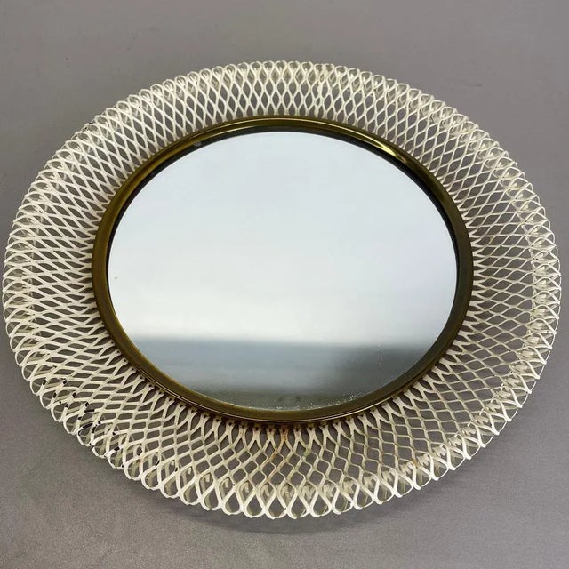 Bauhaus Metal Wall Mirror in the style of Mategot, France, 1950s | Chairish
