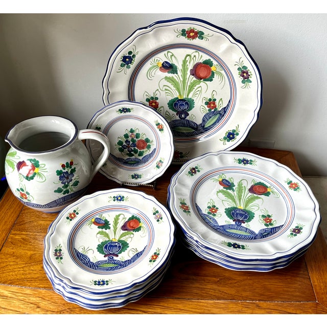 Deruta "Blue Carnation" Italian Faience 11" Dinner Plates/Chargers-Set ...