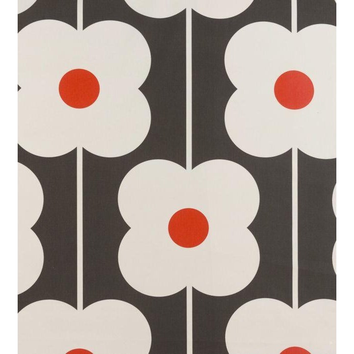 Abacus Flower Fabric - Black - Price Per Yard | Chairish