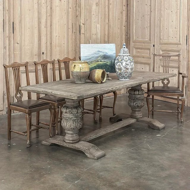 Antique Italian Dining Table in Stripped Sycamore | Chairish