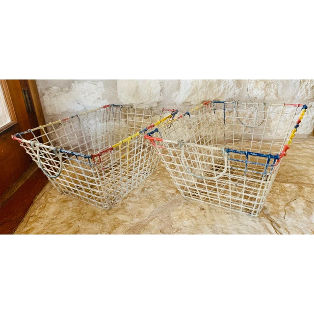 1930's Vintage French Wire Oyster Baskets Color Coded to Identify the ...