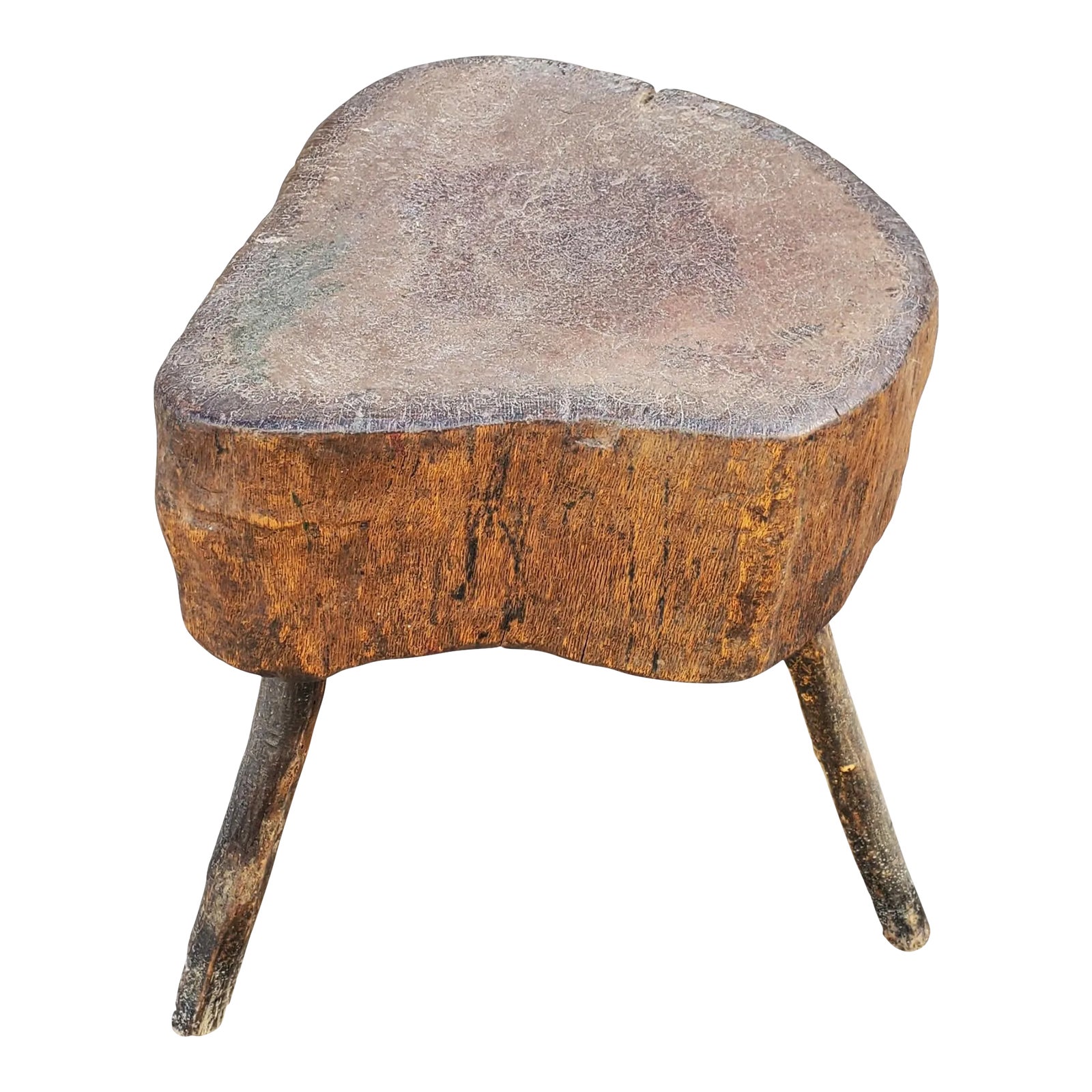 Vintage Moroccan Tree Trunk Stool | Chairish