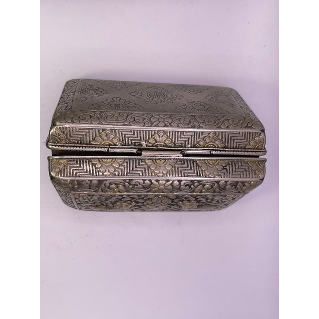 Early 20th Century Vintage Bhutanese Gilded Silver Betel Nut Box | Chairish
