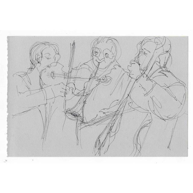 1960s Musical Trio Drawing | Chairish