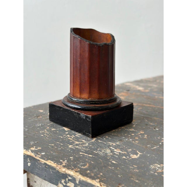 Vintage Italian Grand Tour-Style Leather Column Pen Holder, Circa 1950s ...