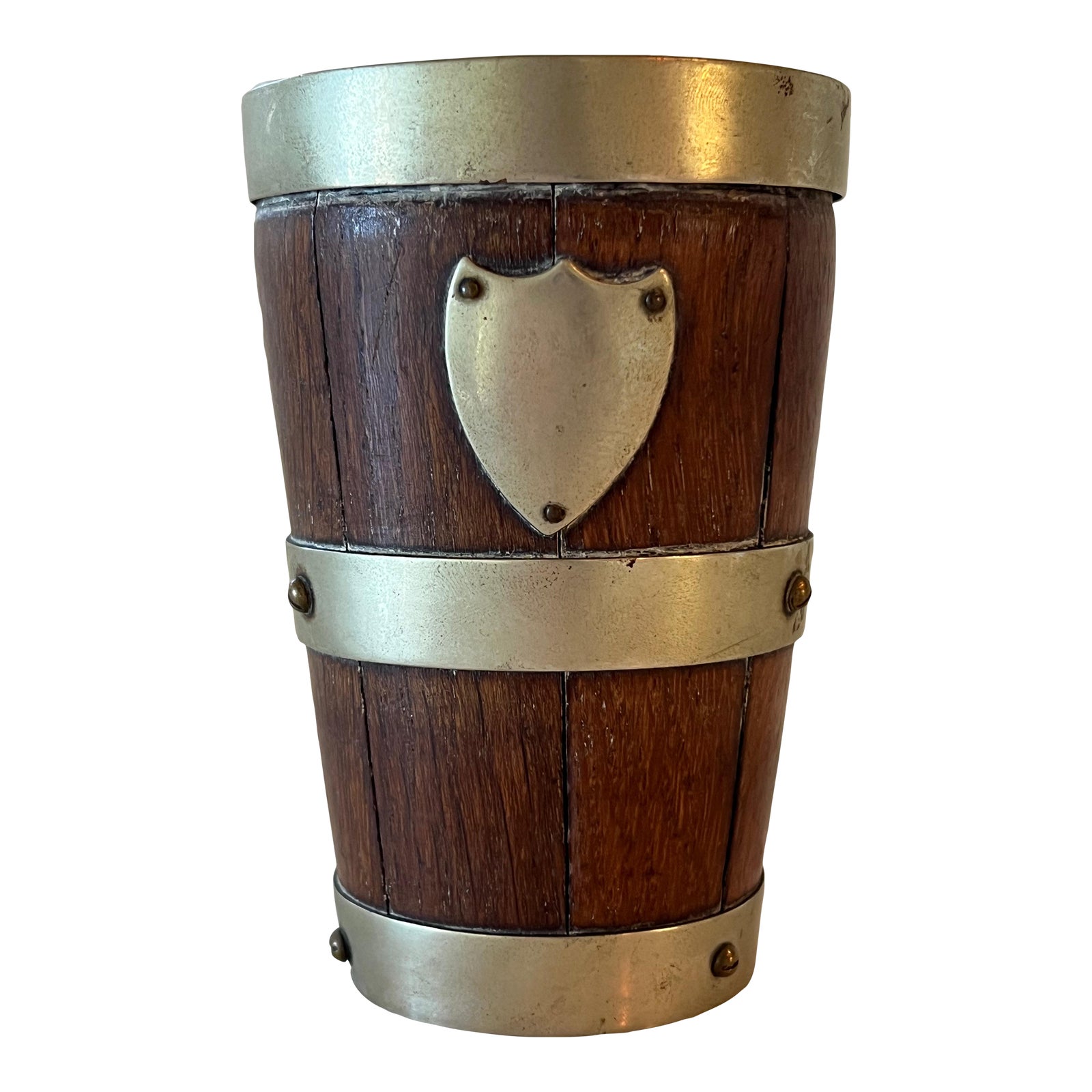 Antique Wood and Pewter Challis/Cup/Vase From Bath, England | Chairish