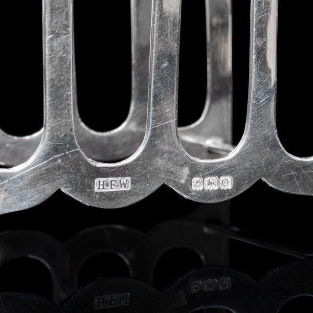 1938 Small Vintage Silver English Toast Rack | Chairish