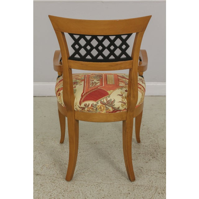 Set of 4 Regency Style Armchairs W. Chinoiserie Upholstery | Chairish