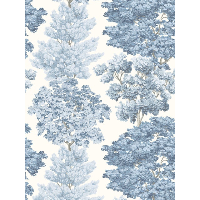 The House of Scalamandré Central Park Wallcovering, Blue | Chairish