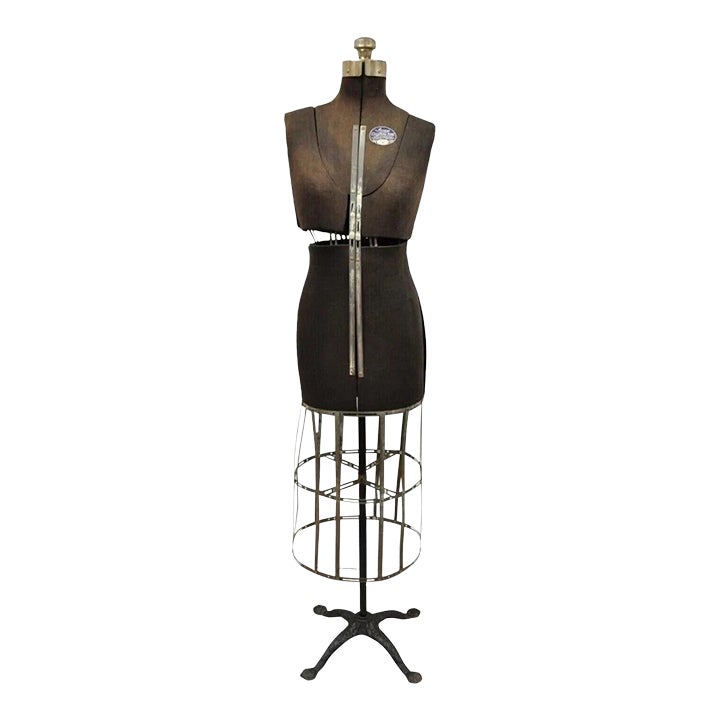 Vintage Acme Adjustable Cast Iron Collapsible Dress Form Mannequin Size ...
