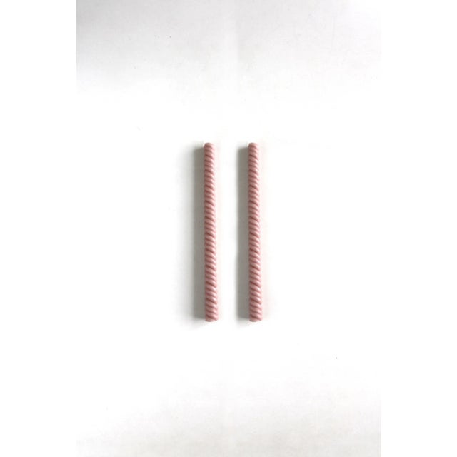 Helix Taper Beeswax Candles in Rosewater - a Pair | Chairish