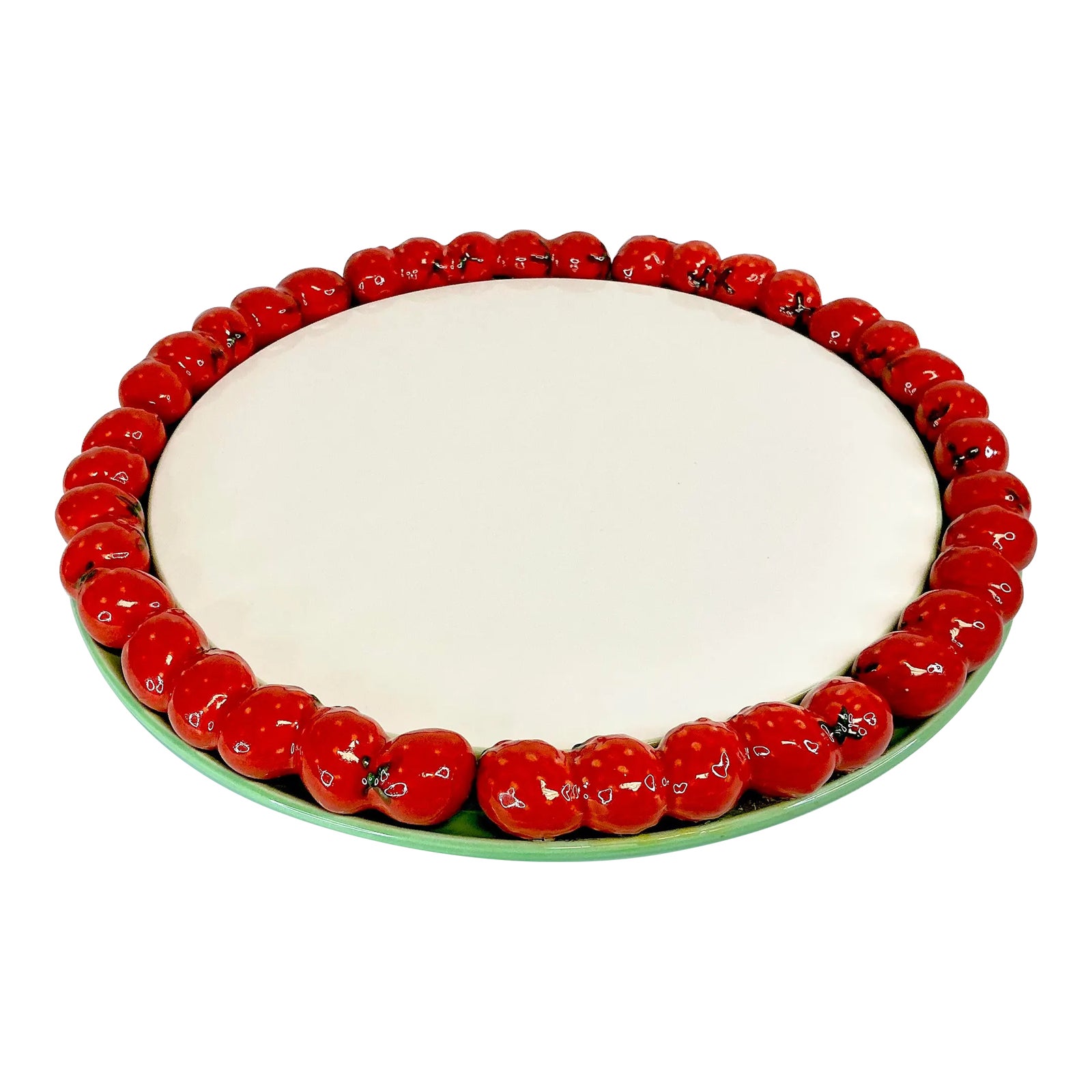 1980s Vintage Italian Boho Chic Majolica Trompe L’Oeil Desert Serving ...