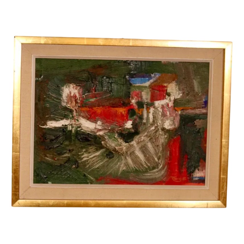 T. Berg, Abstract, 1960s, Oil Painting, Framed | Chairish