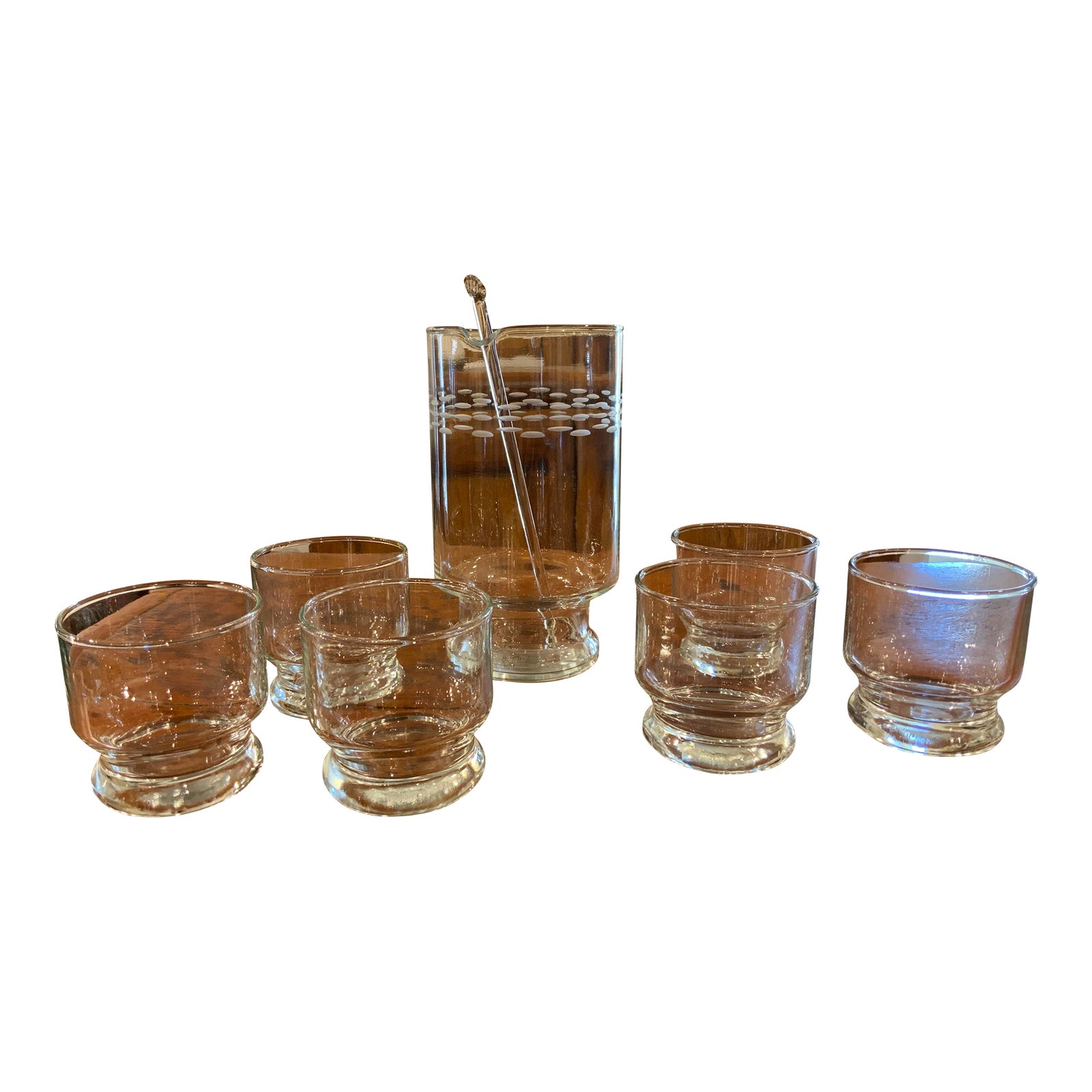 1960s Princess House Glassware Martini Set- 8 Pieces | Chairish