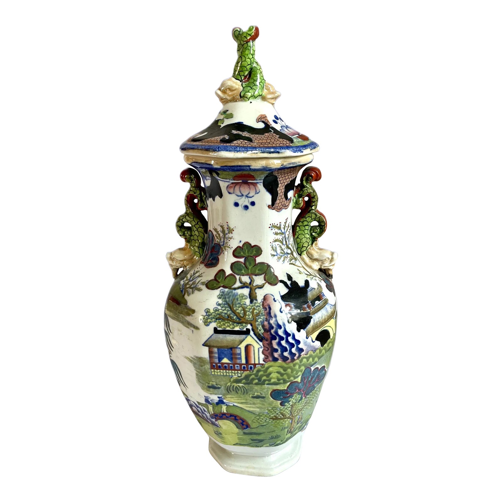 Mason Chinoiserie Urn With Lid | Chairish