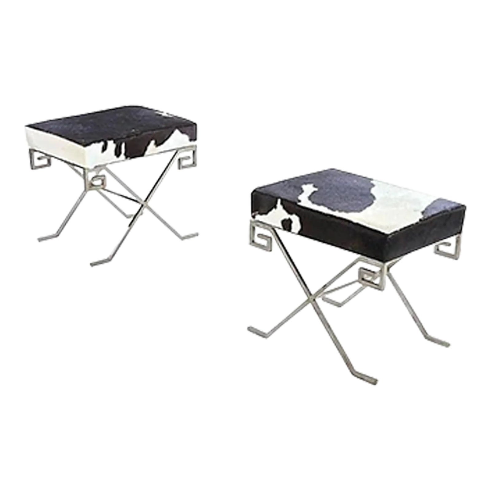 Pair of Jean Michel Frank-Style Hide Benches | Chairish