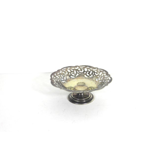 Vintage Small Silver Pedestal Dish, Small Footed Tray Round Silver ...