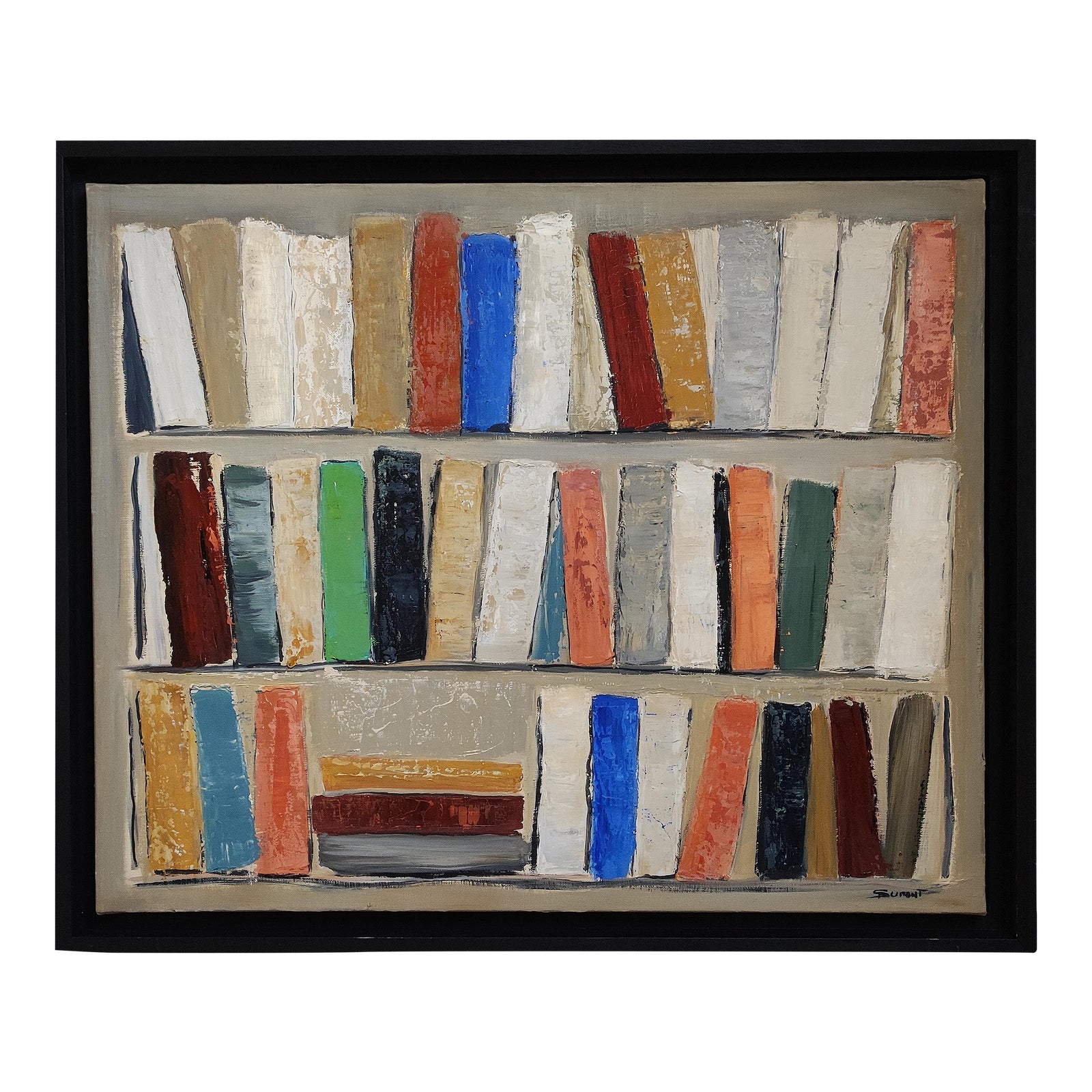 Ouvrages, Abstract Library, Oil on Canvas Original Painting ...