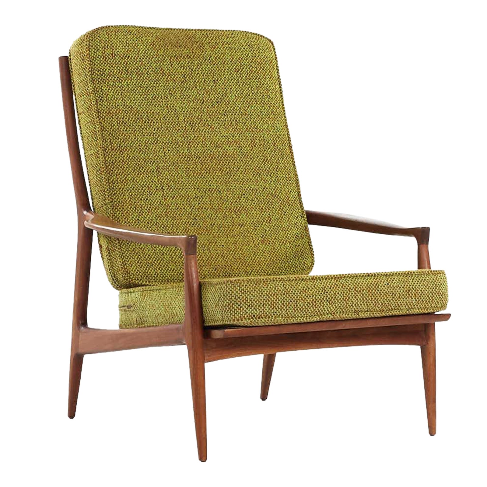Selig Style Mid Century Walnut Lounge Chair | Chairish