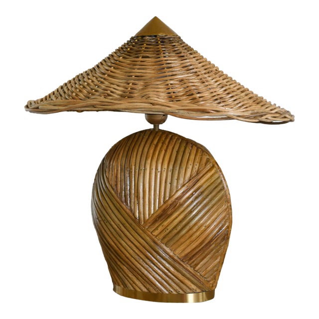 Mid-Century Modern Pencil Reed Table Lamp | Chairish