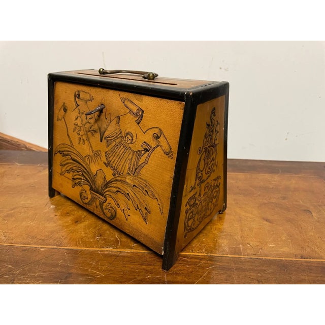 1890 19th Century English Victorian Hand Painted Letter Box | Chairish