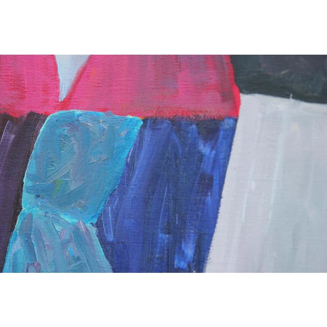 1980s "The Couple" Postmodern Acrylic Portrait Painting of a Couple by ...