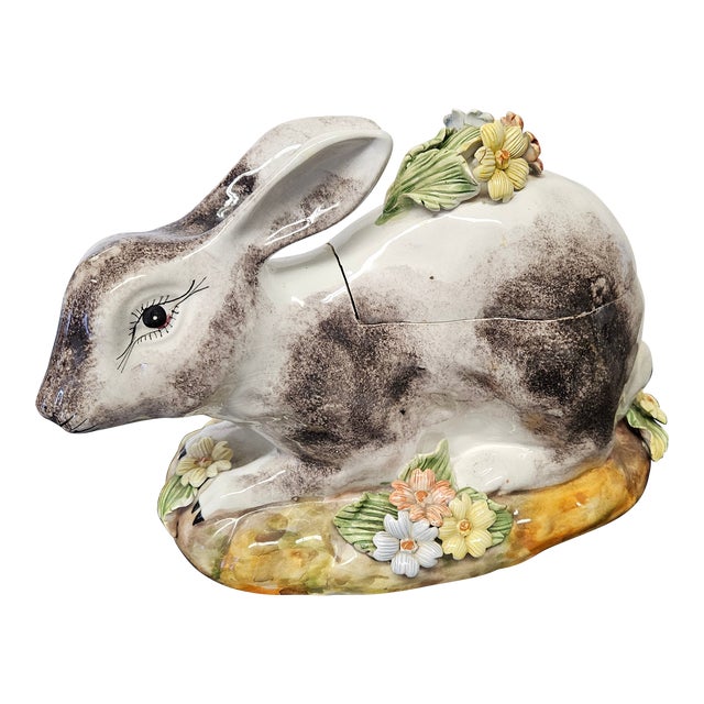Vintage Italian Pottery Bunny Tureen | Chairish