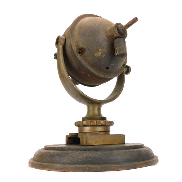 Vintage Industrial Decorative Iron Electric Motor on Wood Base | Chairish