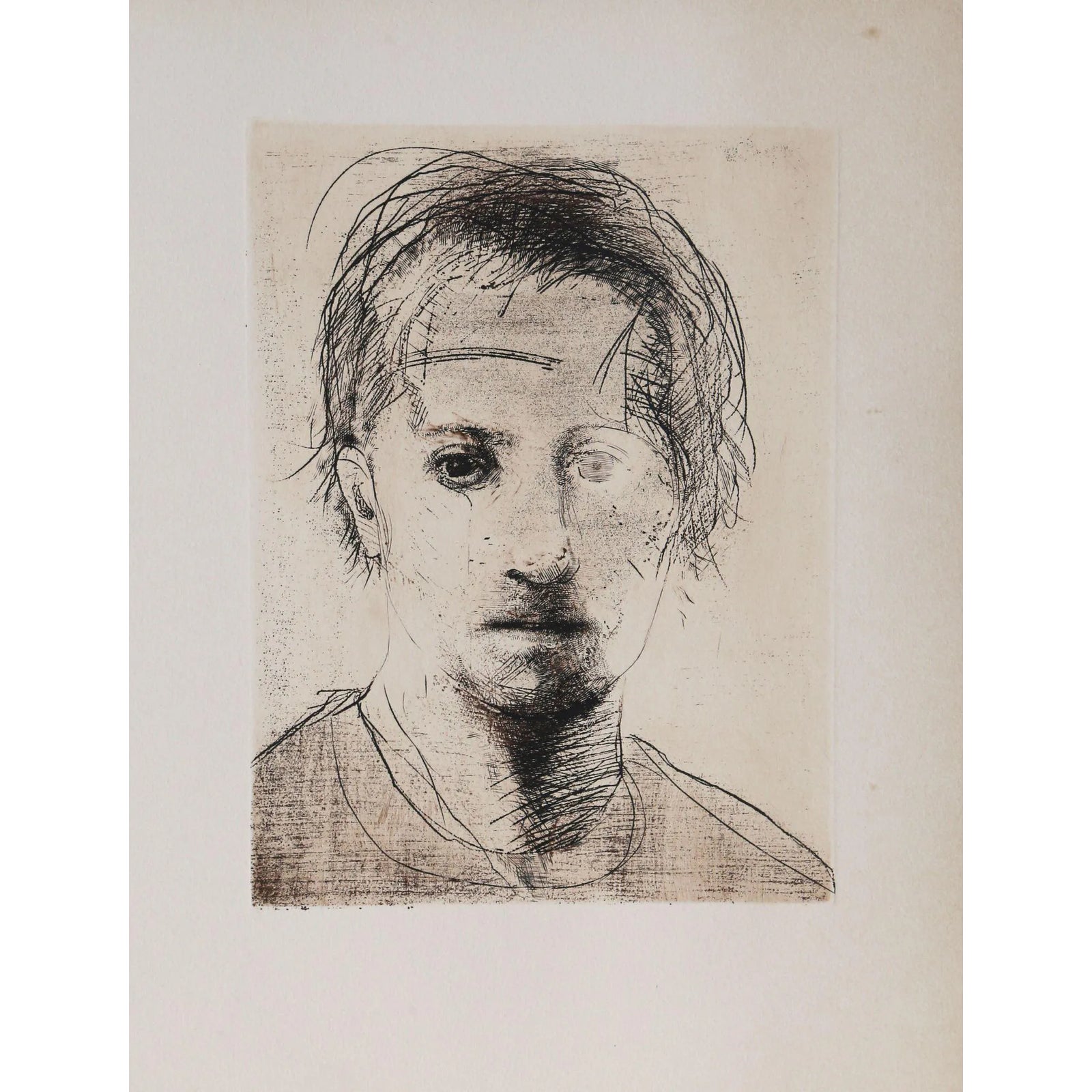 Portrait of a Man - Unframed Etching | Chairish